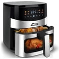 AINUO 6.5QT Smart Digital Air Fryer, Visual Window, 8 Presets, Square ...