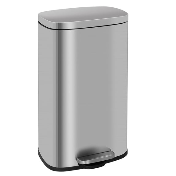 AINUO 8 Gallon 30L Stainless Steel Pedal Trash Can, Soft Close Lid with ...