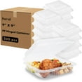 AINUO FP-HC99PP-3CU 9"x9" Clear PP Hinged Containers, 3 Compartment ...