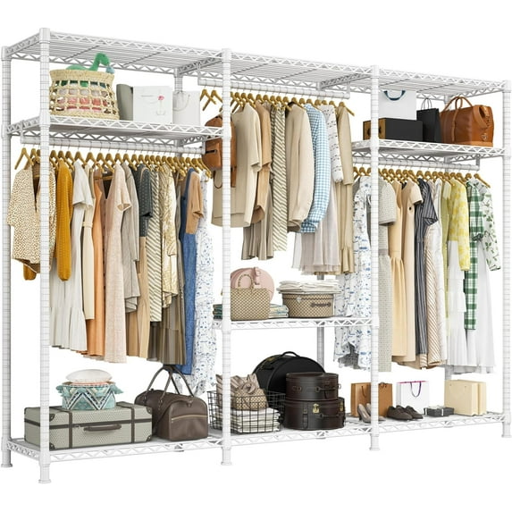 AINUO Heavy Duty Clothes Rack, 795LBS Adjustable Free Standing Garment ...
