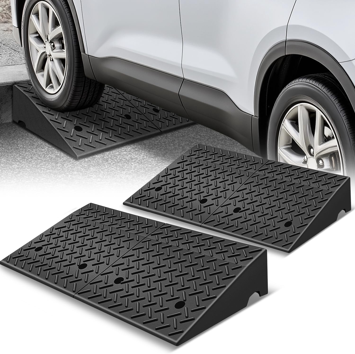 AINUO Rubber Curb Ramps, 6.3 Inch Lift Height, 4410LBS Load Capacity ...