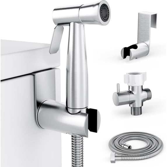 AINUO Stainless Steel Bidet Sprayer for Toilet, Handheld Adjustable ...