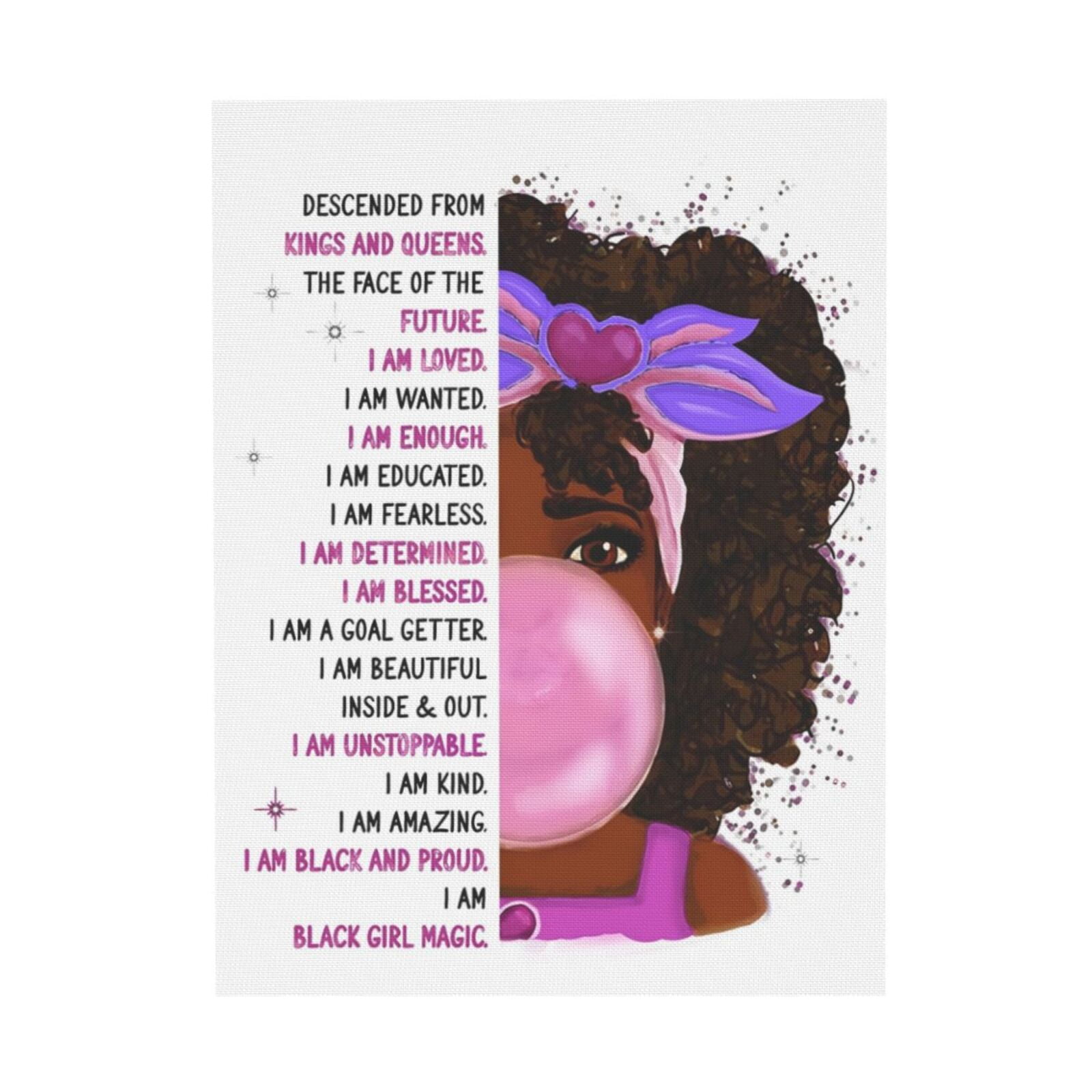 AIOE African American Girl Wall Art Black Art-Inspirational Positive ...