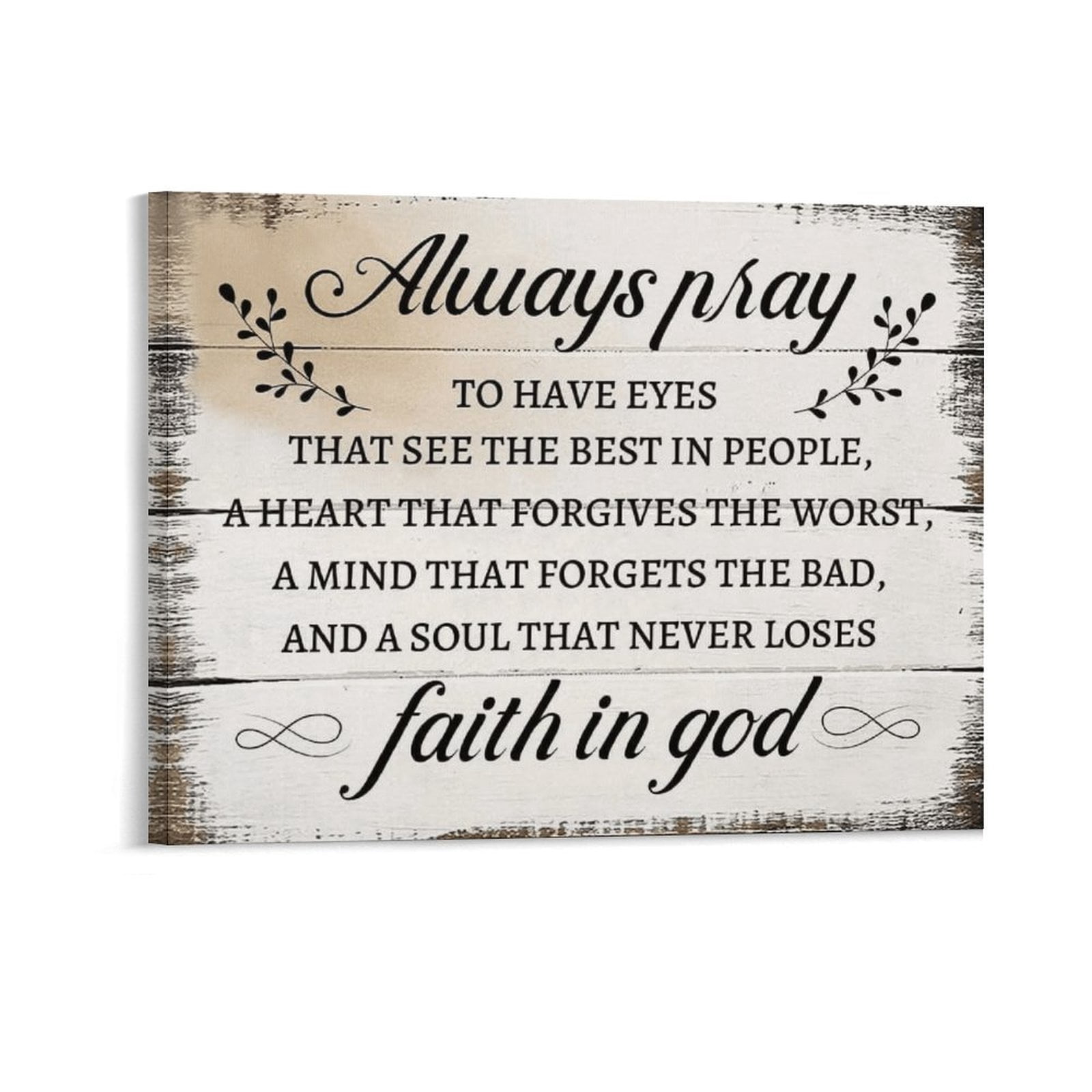 AIOE "Always Pray" Rustic Christian Inspirational Wall Art – Faith ...