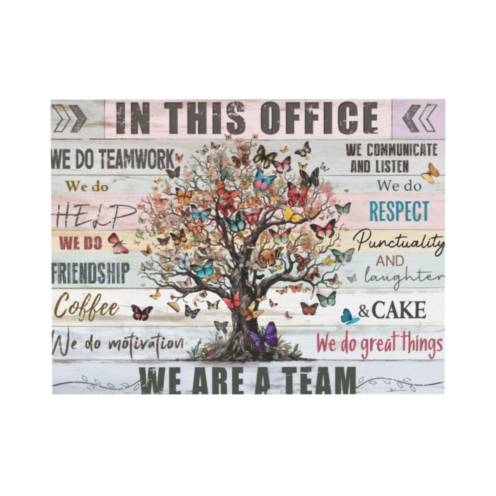 AIOE "In This Office We Are A Team" Butterfly Tree Inspirational Wall ...