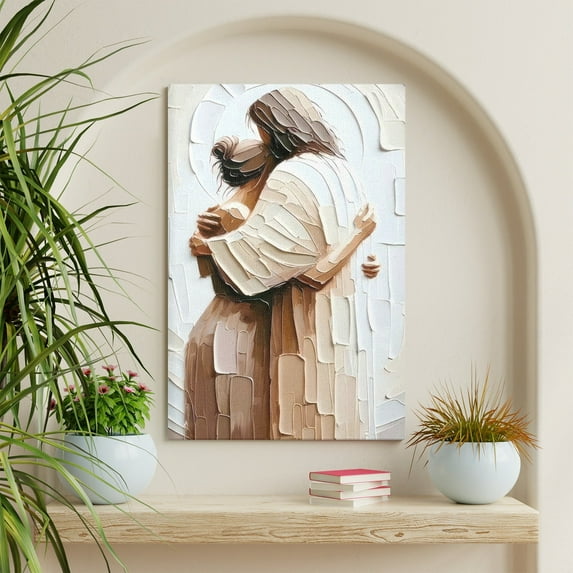 AIOE Jesus Embracing Woman Canvas Wall Art, Safe in His Arms Pictures ...