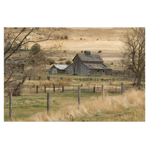 AIOE Rustic Farmhouse Wall Art Vintage Barn Wall Art Country Field ...