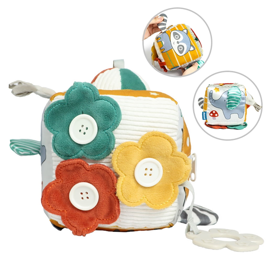 AIPINQI Baby Rattle Blocks, Soft Cloth Grab Stack Building Nordic Style ...