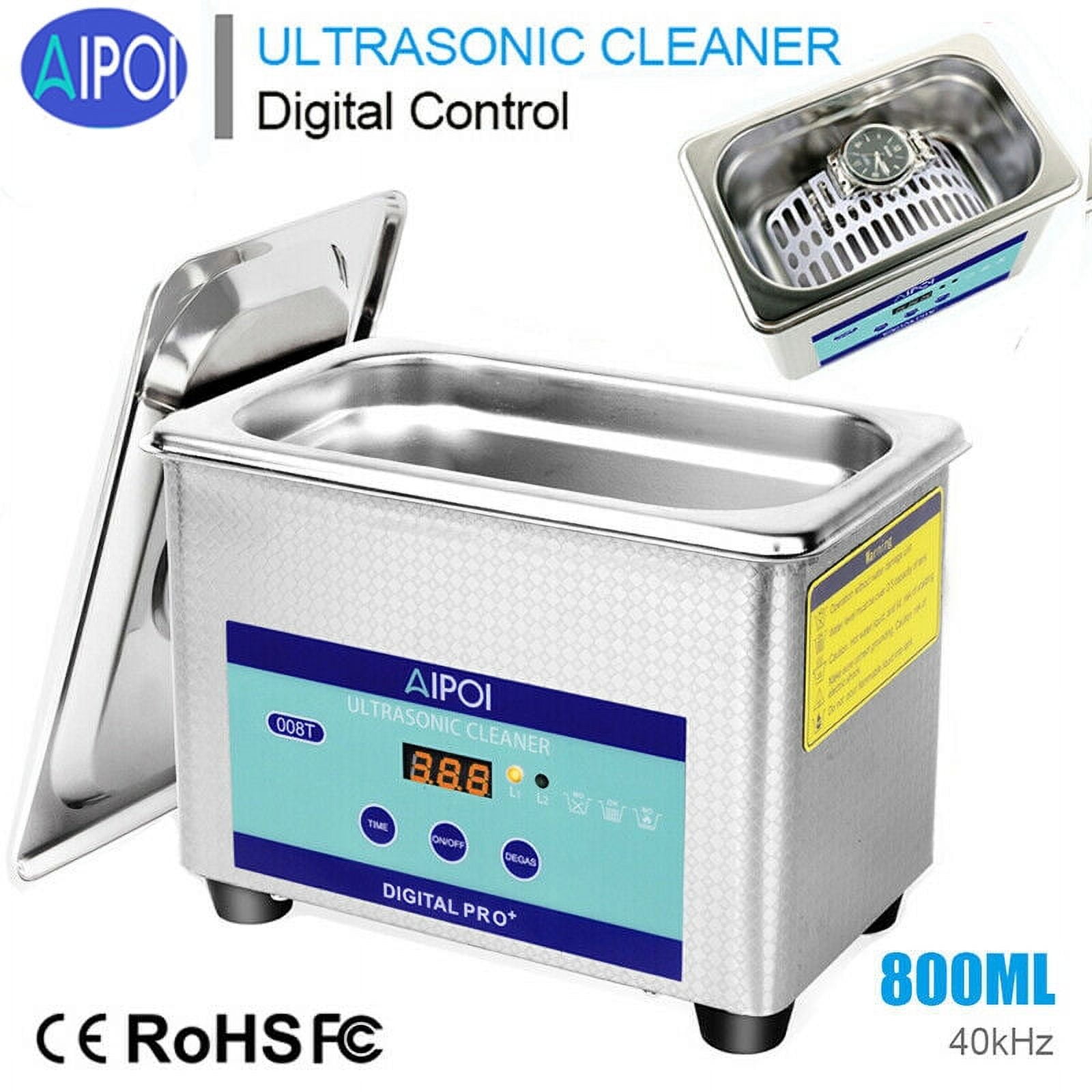 AIPOI 0.8L Professional Ultrasonic Cleaner 304 Stainless Steel Digital ...
