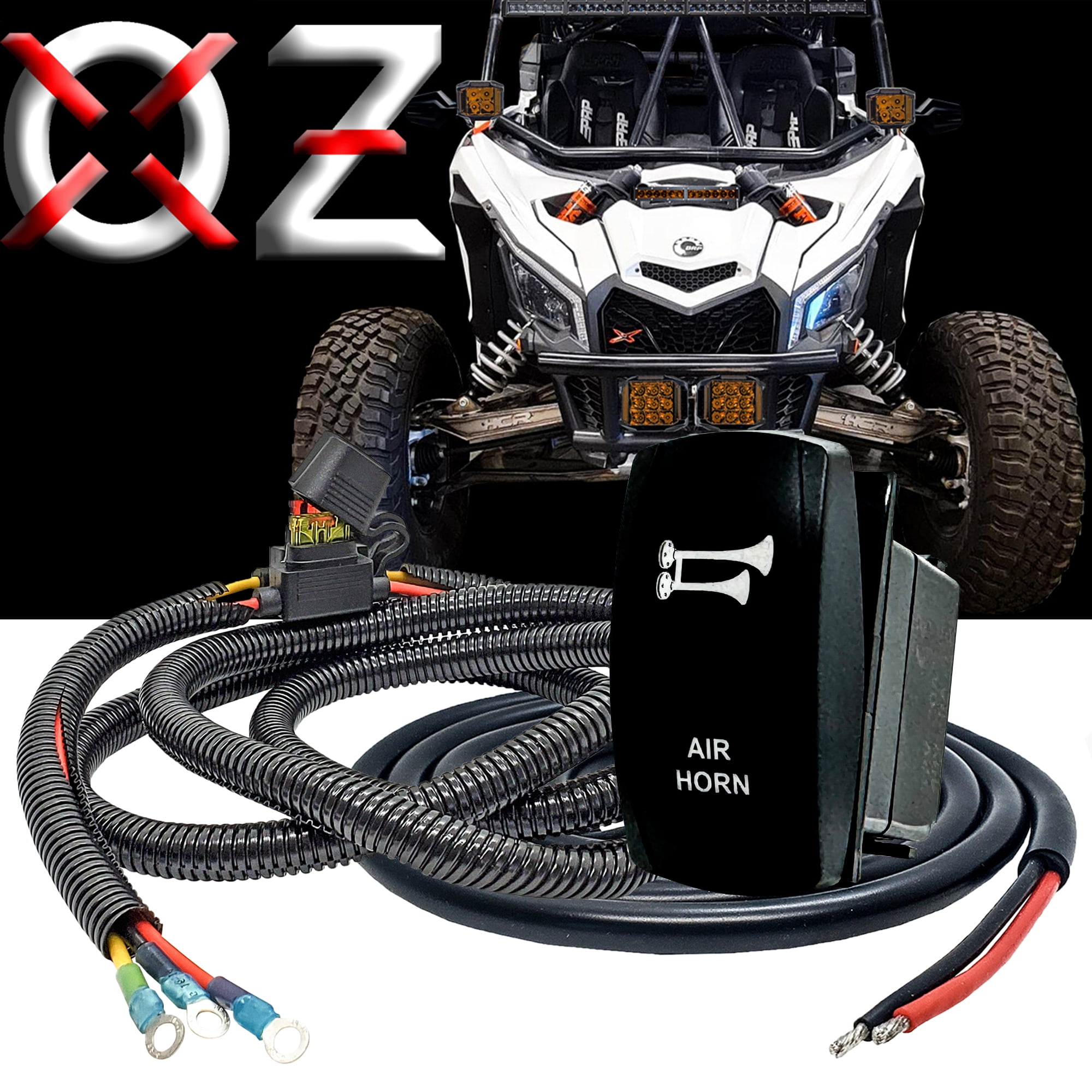 AIR HORN On/Off Momentary Rocker Switch with Power Busbar Distribution ...