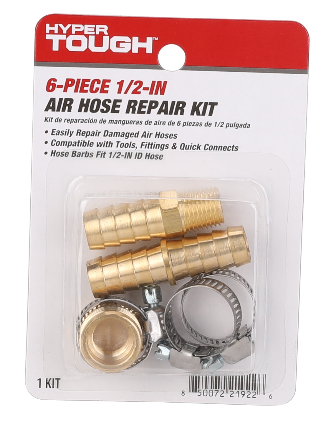 Hyper Tough 6-Piece 1/2 in. Air Hose Repair Kit - Walmart.com