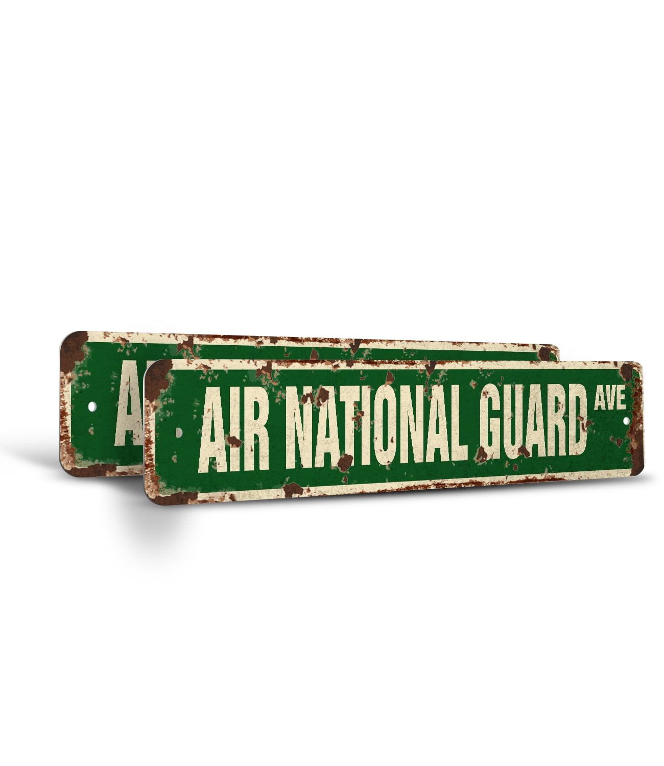 AIR NATIONAL GUARD Vintage Style Rustic Street Sign – (2 Pack) Military ...