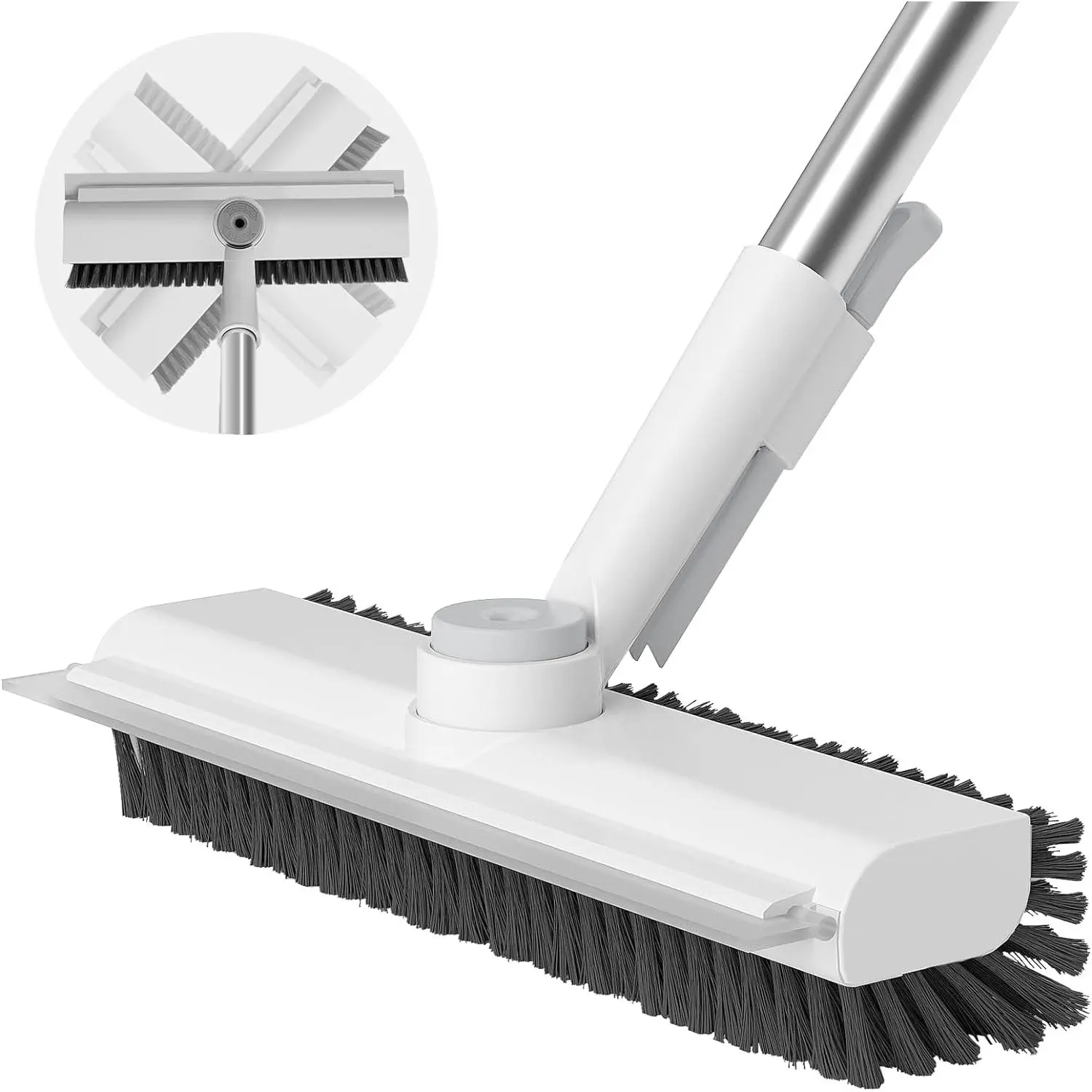 AIR U 3-in-1 Floor Scrub Bathtub Brush with Long Handle, Double-Sided ...