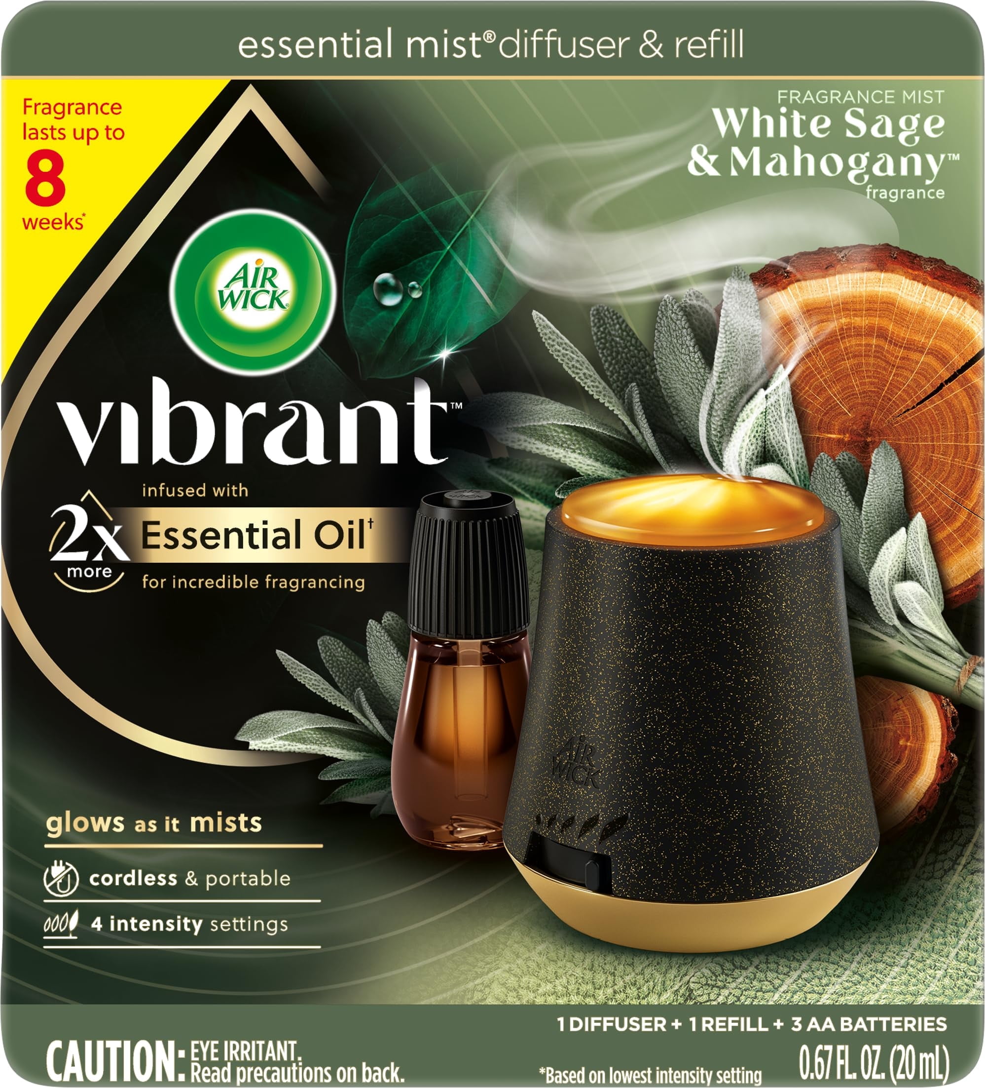 AIR WICK Essential Mist - Starter Kit White Sage & Mahogany, Air ...