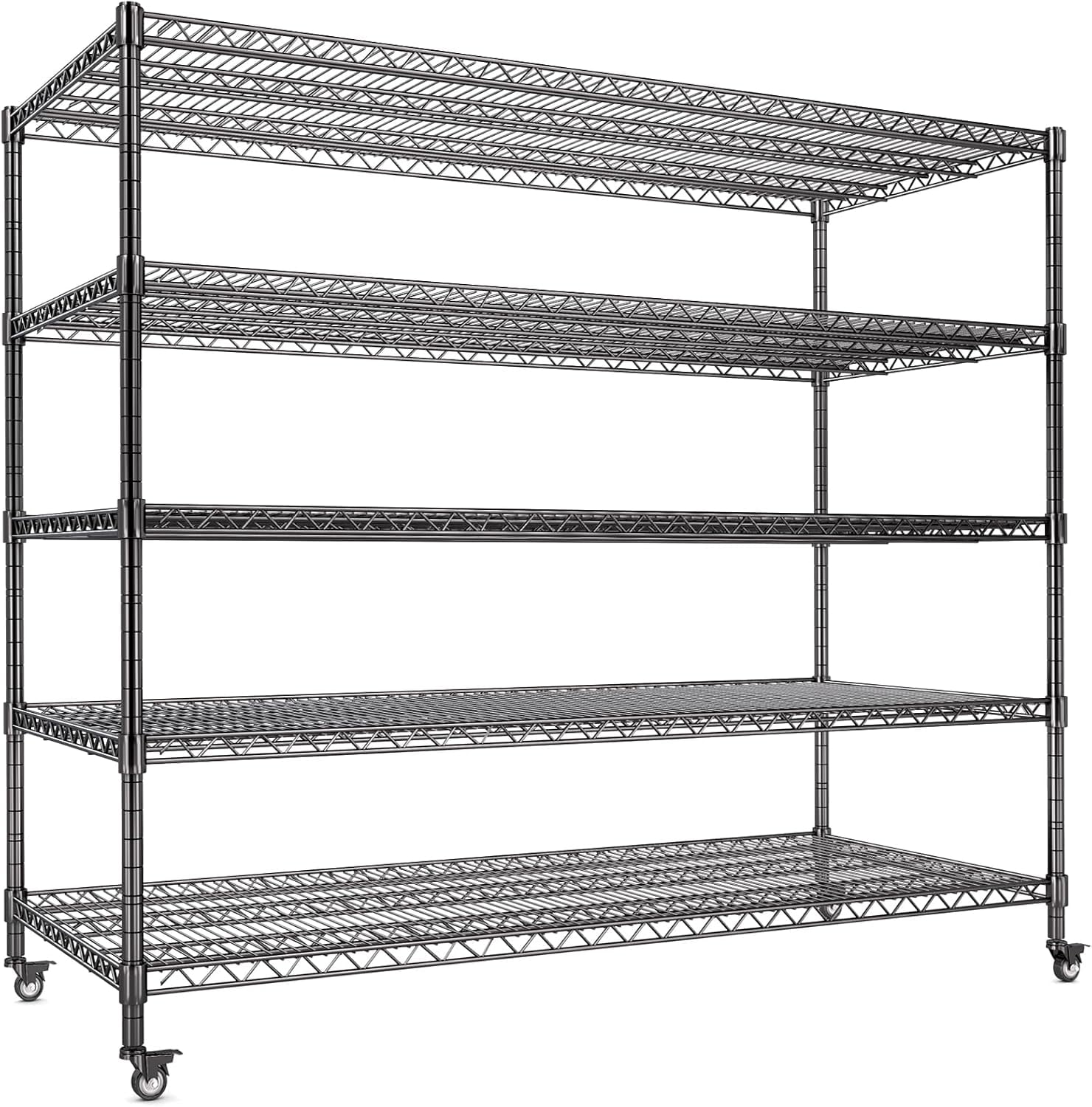 AIRAJ 60” W Storage Shelves Heavy Duty | 5 Tier Wire Shelving | 3500 ...