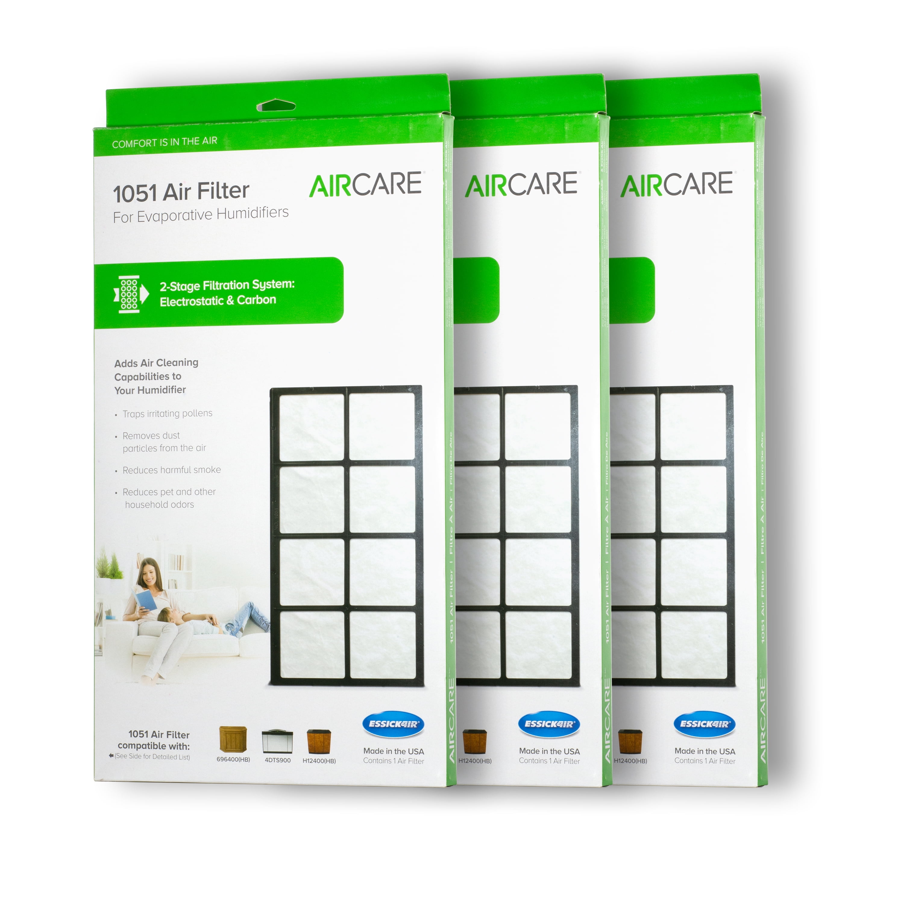 AIRCARE, 2 Stage Air Filter, 1051, 3pk for Home Humidifiers - Walmart.com