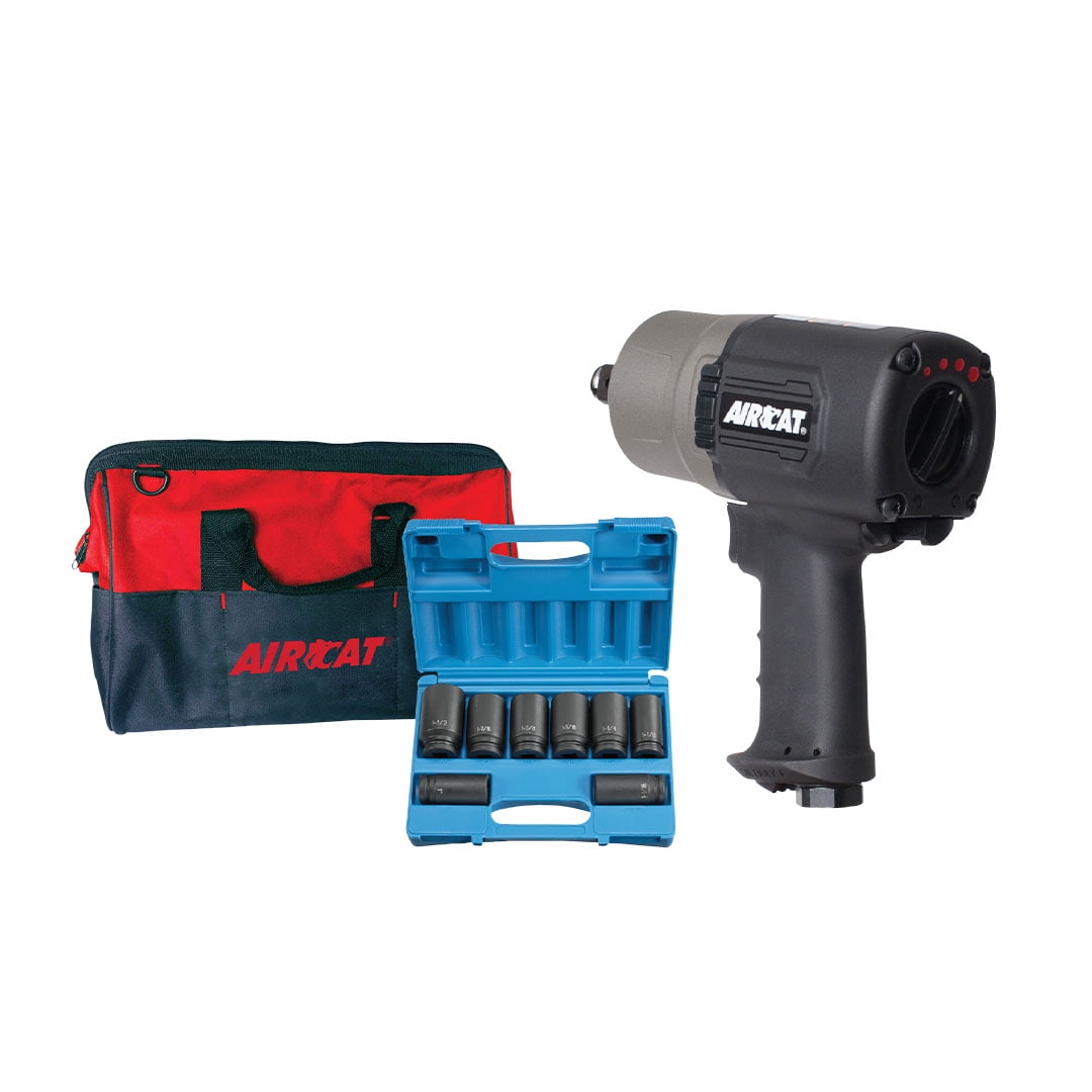 AIRCAT Pneumatic Tools 1770-XLK: 3/4-Inch Impact Wrench Kit with ...