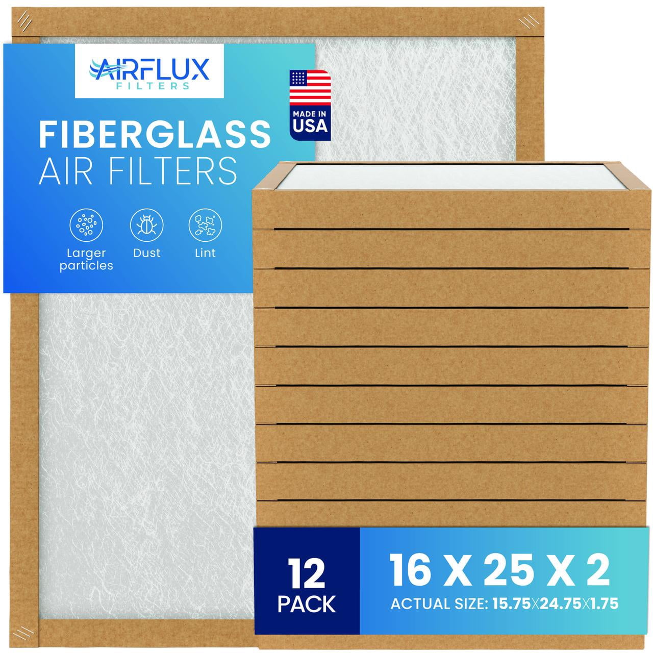 AIRFLUX Fiberglass Air Filter - 16x24x2 Air Filter 12 Pack - Non ...