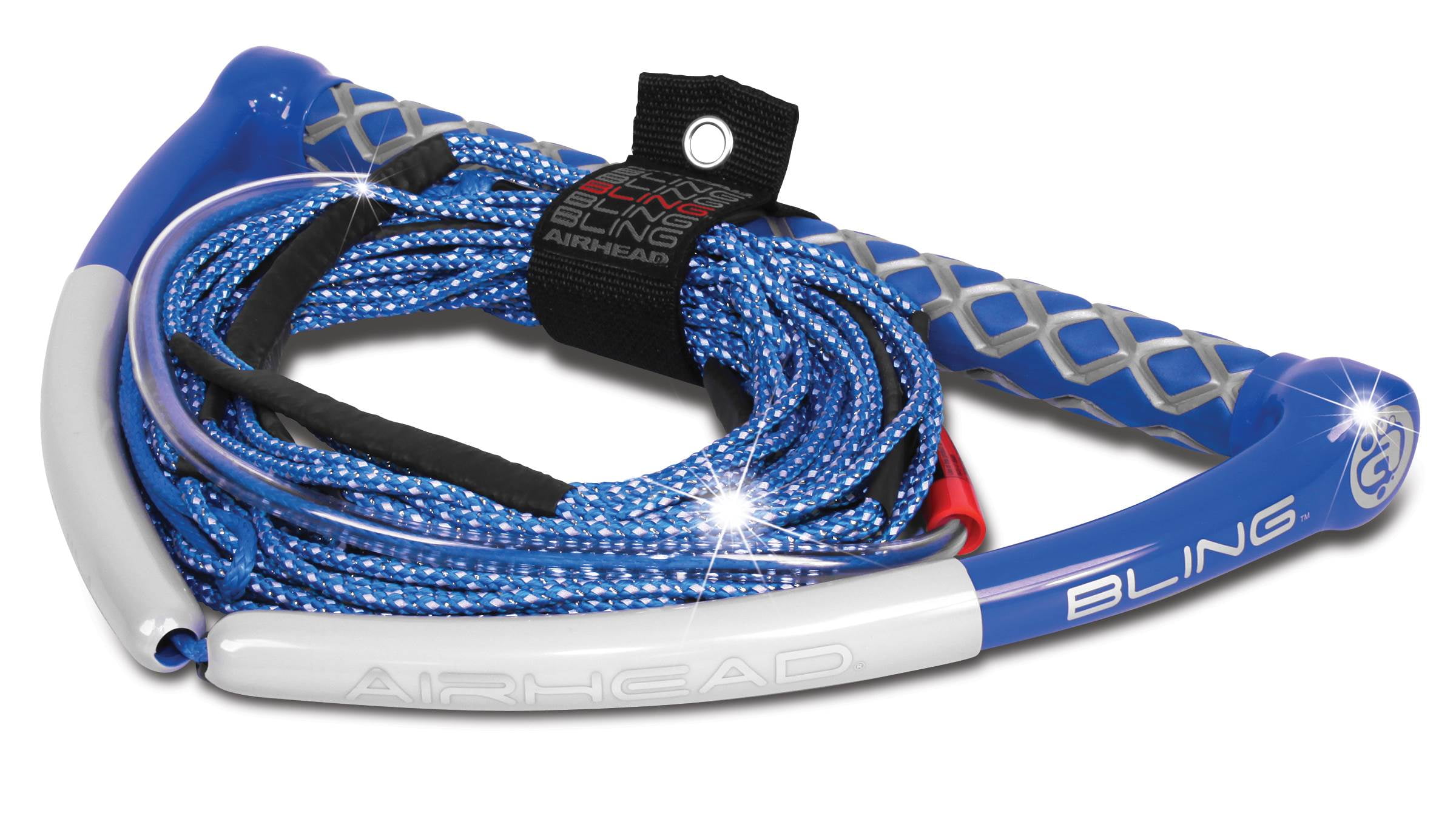 AIRHEAD AHWR-13BL Bling Spectra Wakeboard Rope 75' Blue 5-Section Boat ...