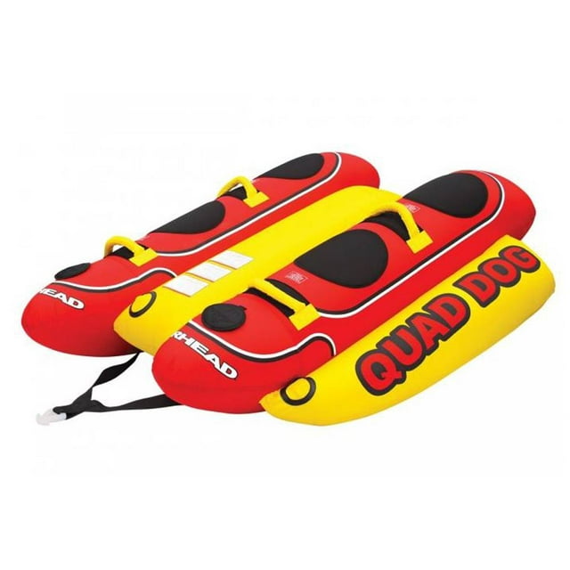 AIRHEAD Hot Dog 4-Rider Towable Inflatable Boat Lake Tube, Up To 4 ...