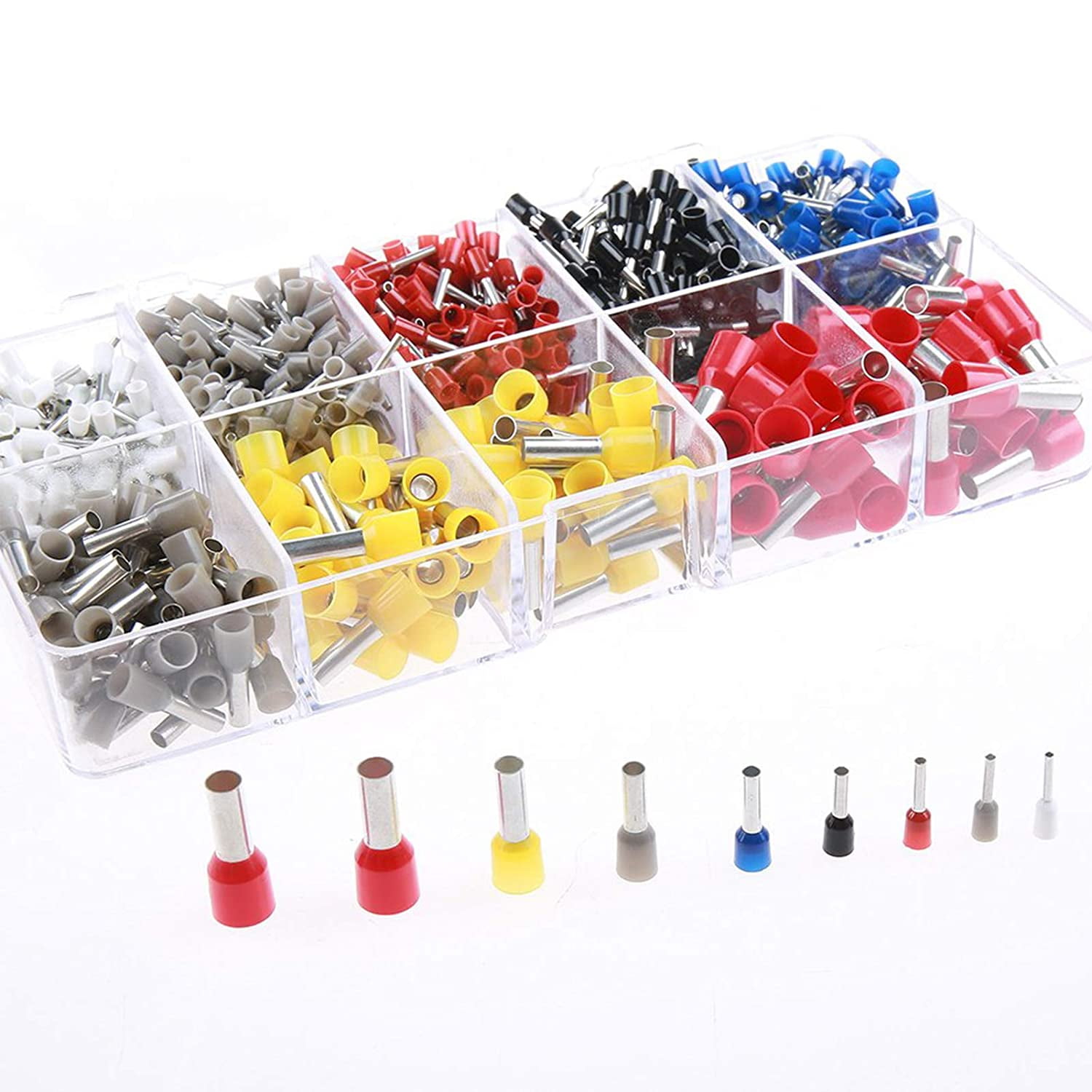 AIRIC 970pcs Wire Ferrule Connectors Kit 22-8 Gauge Nylon Insulated ...