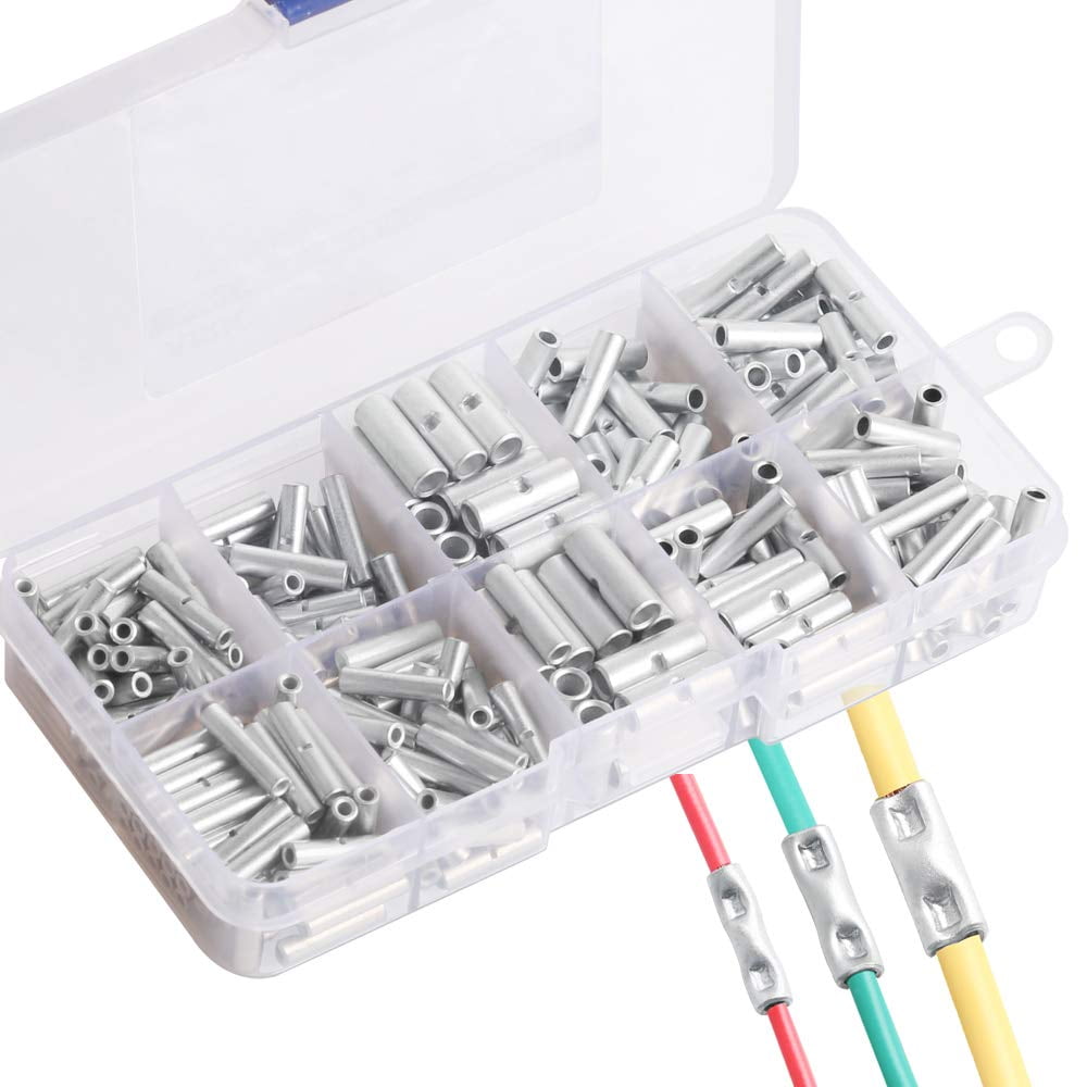 AIRIC Uninsulated Butt Connectors Kit 300pcs 22-10 AWG Electrical Wire ...