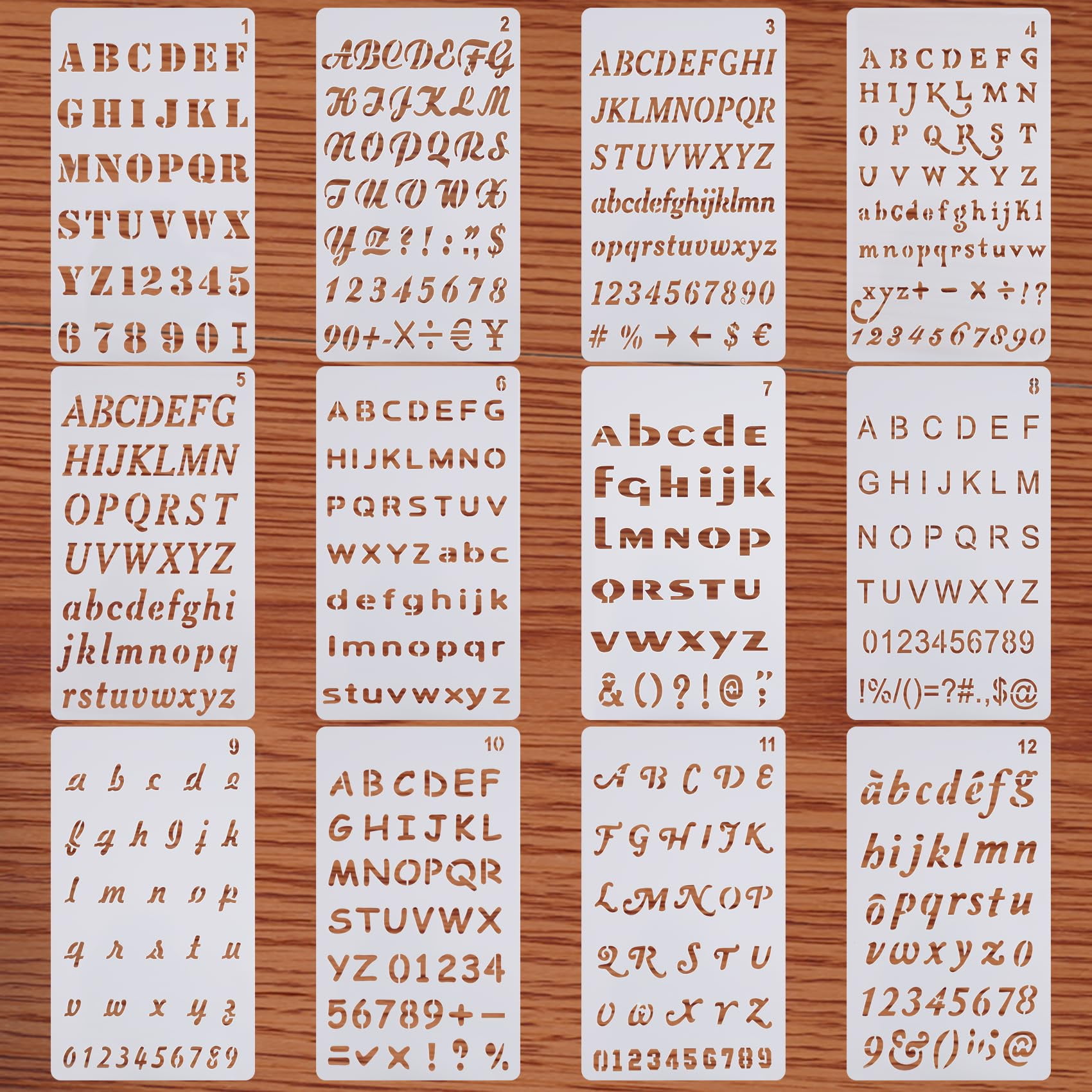 AIRIQI Letter Stencils for Painting, 12 Pack 4 x 7 Inch, Reusable ...