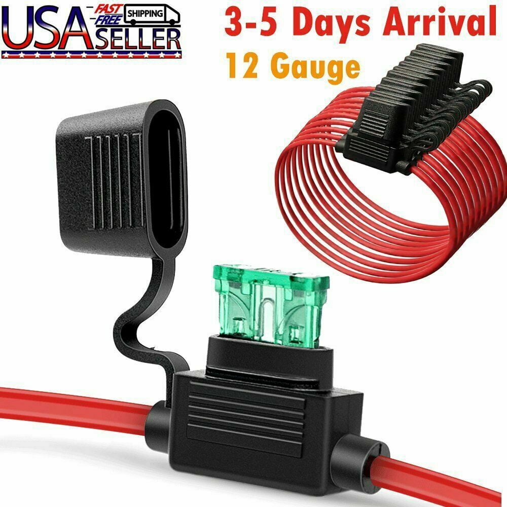 AIRKOUL 10 Pack 14 Gauge In-line ATC/ATO Fuse Holder 30 AMP Blade Fuse ...