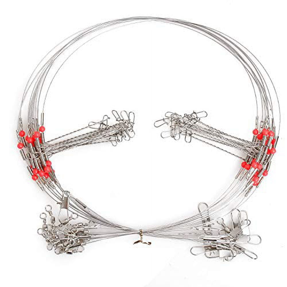AIRKOUL 10PCS Wire Trace Leader Rig Stainless Steel 2 Arm Fishing Rigs ...