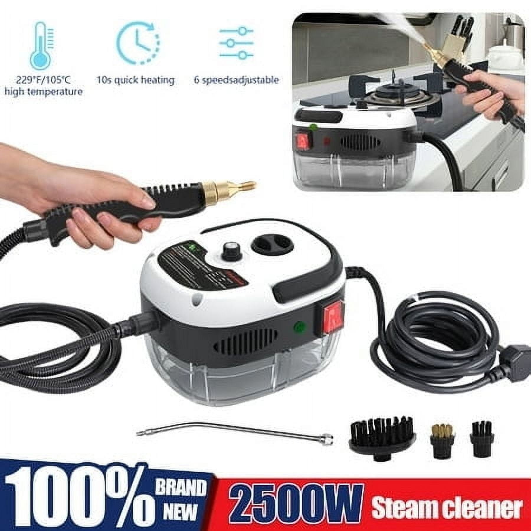 Airkoul 2500W High Temp Handheld Steam Cleaner, 1L Tank, 3.5 Bar ...