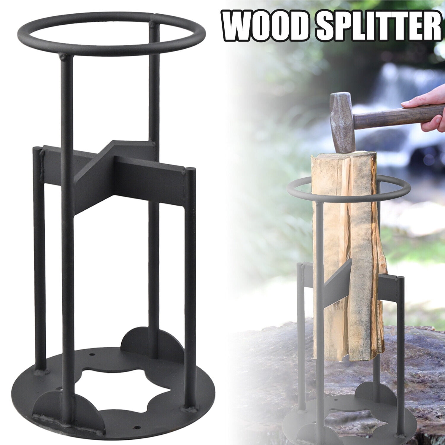 AIRKOUL Steel Firewood Splitter, Kindling Wood Cracker Cutting Tool for ...