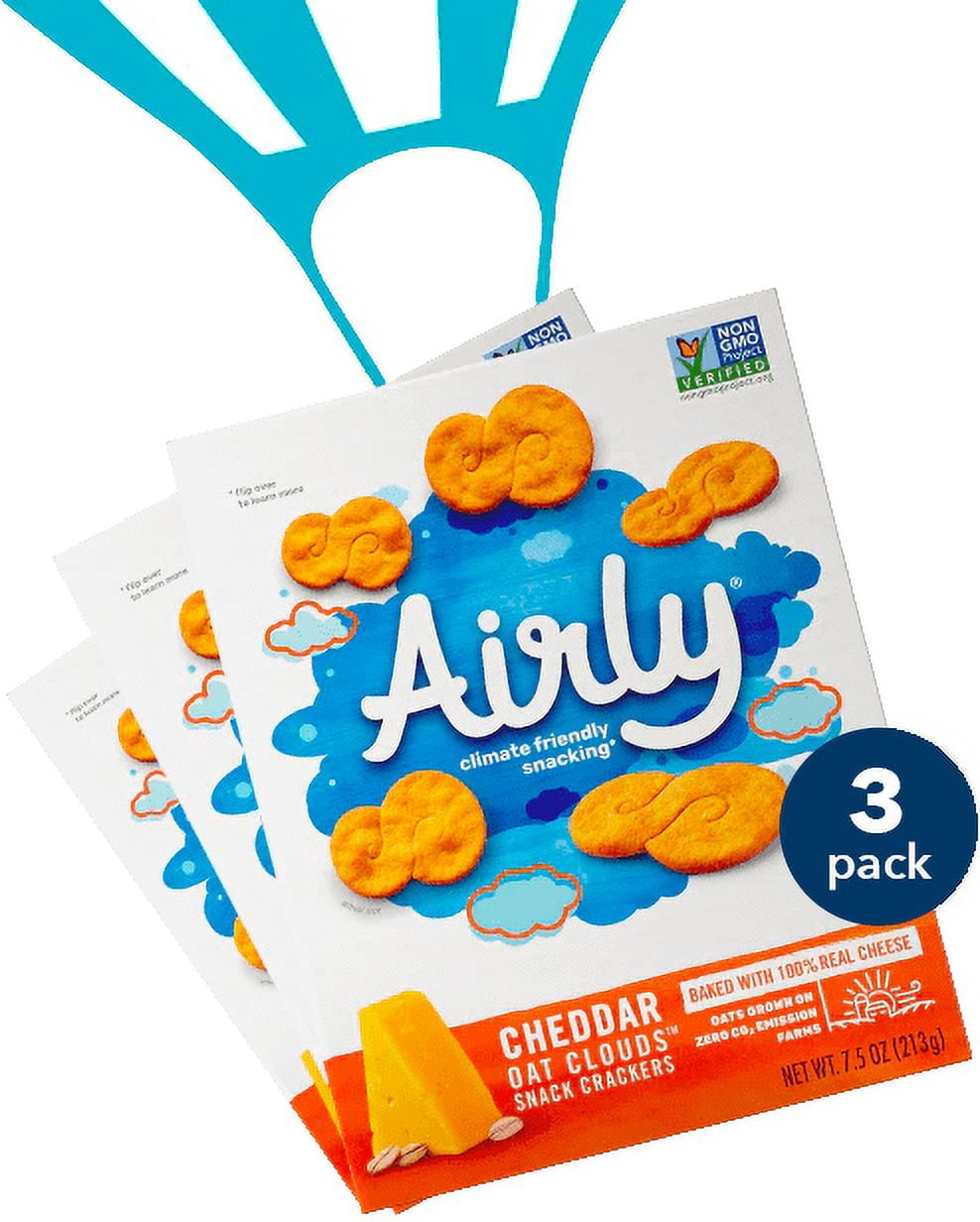 AIRLY FOODS SNACK CRACKER CHEDDAR CHEESE OAT CLOUDS Pack of 6 - Walmart.com