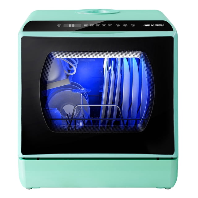 AIRMSEN Portable Countertop Dishwasher with 5-Liter Built-in Water Tank ...