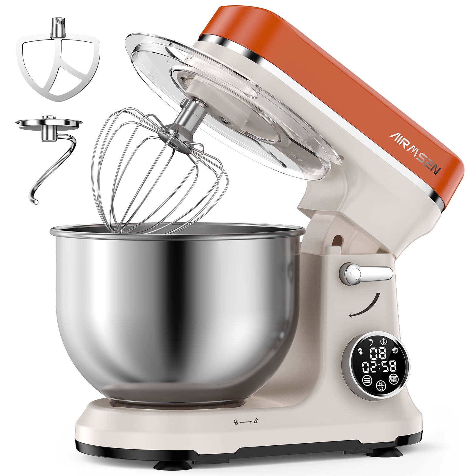 AIRMSEN Stand Mixer with LED Touchscreen & Timer, 11-Speed Electric ...