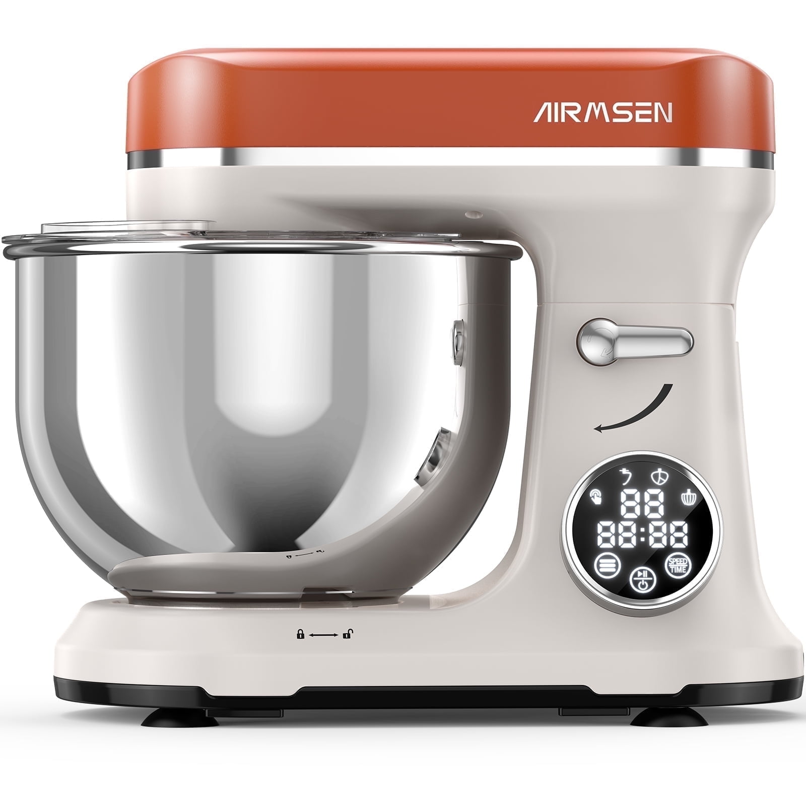 AIRMSEN 11-Speed 5.5 QT Stand Mixer with LED Touchscreen & Timer, 3 IN ...
