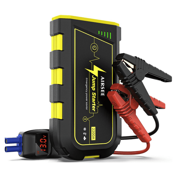 AIRSEE Jump Starter, 2200A Peak Current 20800mAh Portable Car Jump ...