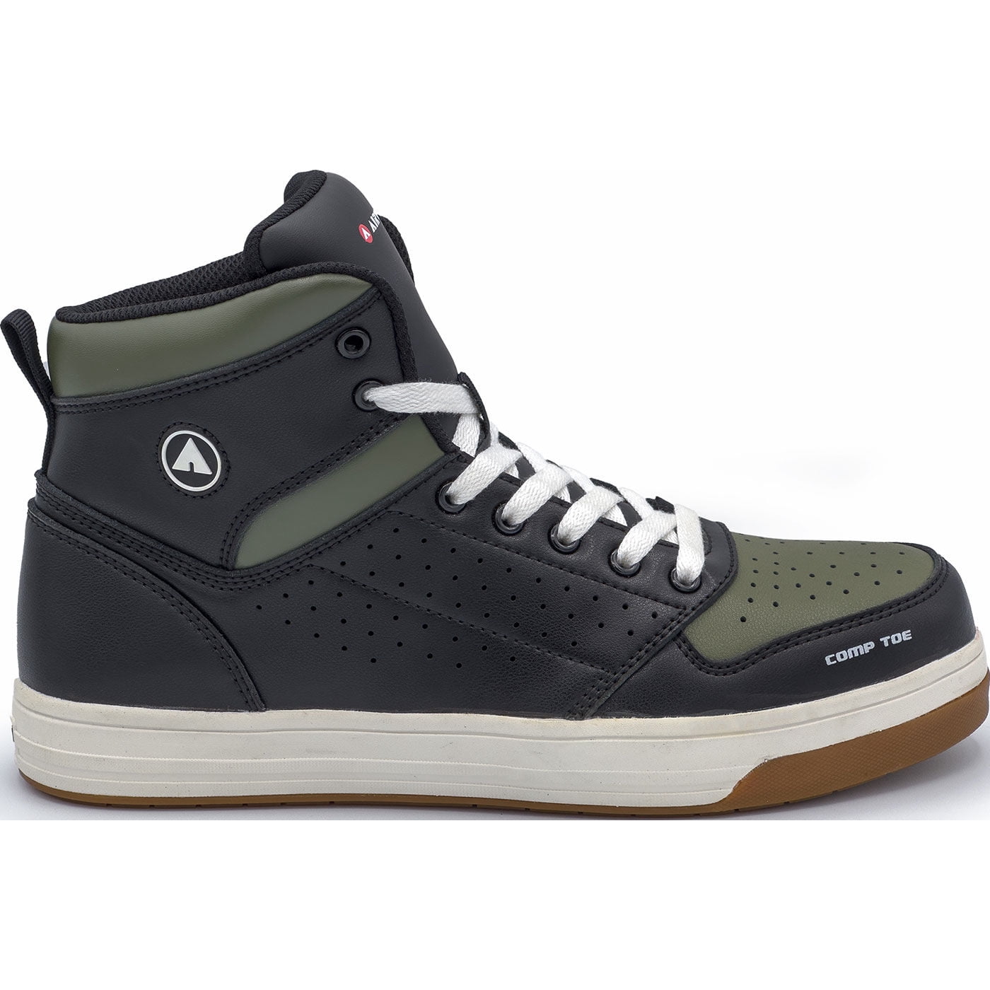 AIRWALK SAFETY Mens Arena Mid Composite Toe EH Work Shoe Black Olive ...