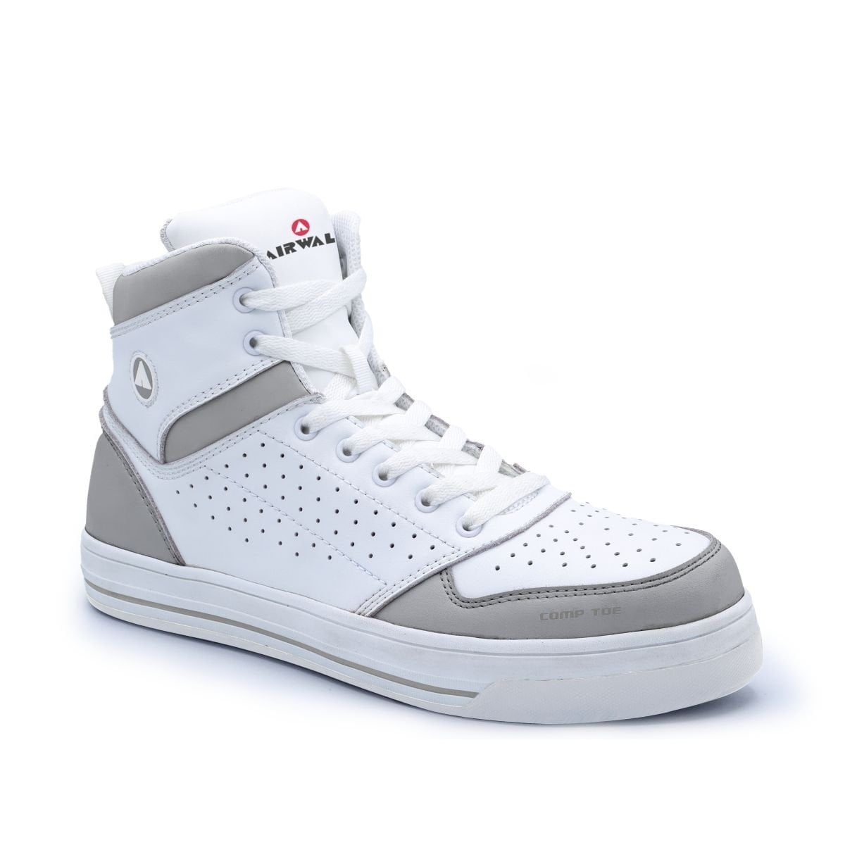 AIRWALK SAFETY Mens Arena Mid Composite Toe Work Shoe White Grey AW6452 ...