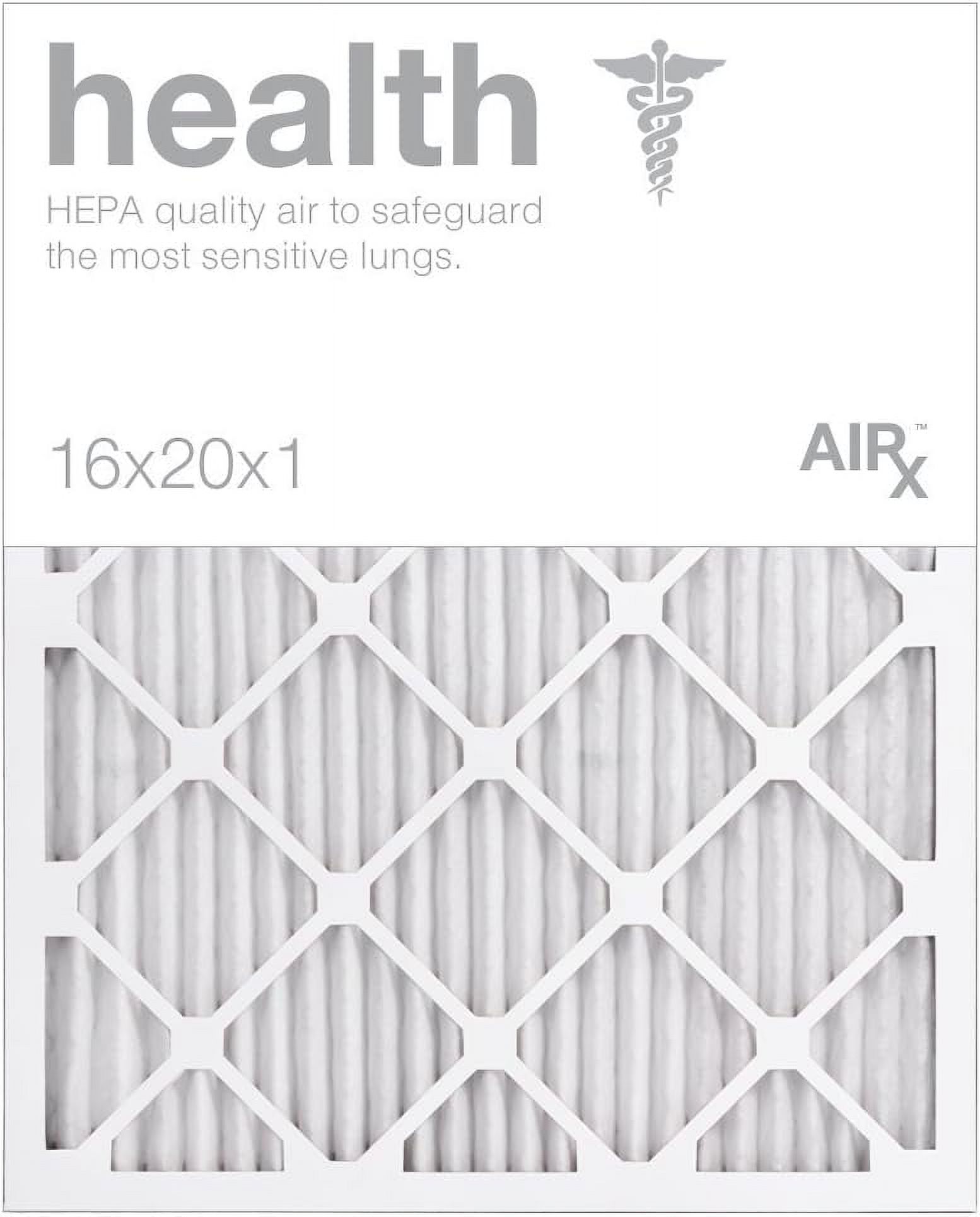 AIRx HEALTH 16x20x1 MERV 13 Pleated Air Filter - Made in the USA - Box of 6 - Walmart.com