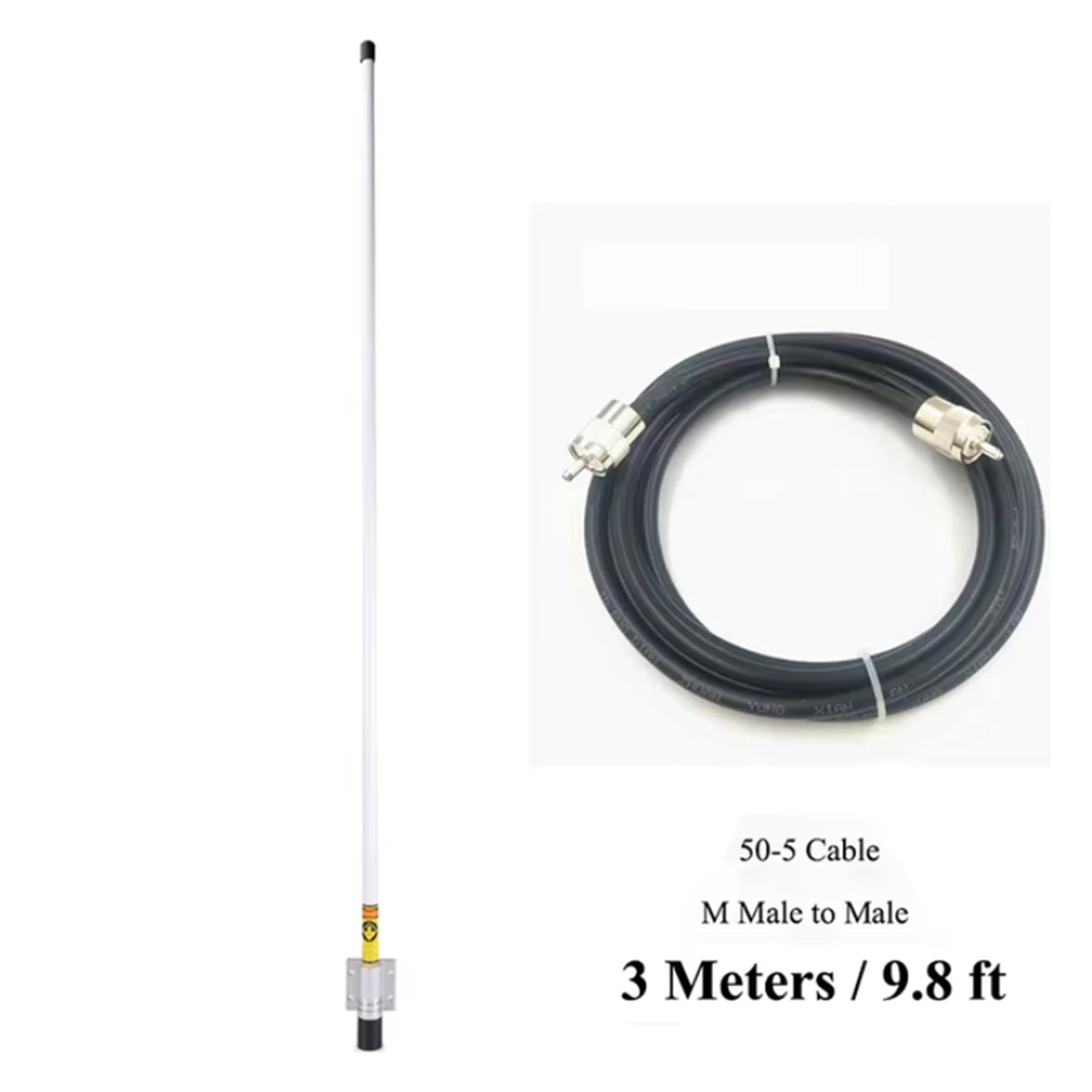 AIS VHF 156-163MHz Fiberglass Marine Antenna - Equipped with 10m ...