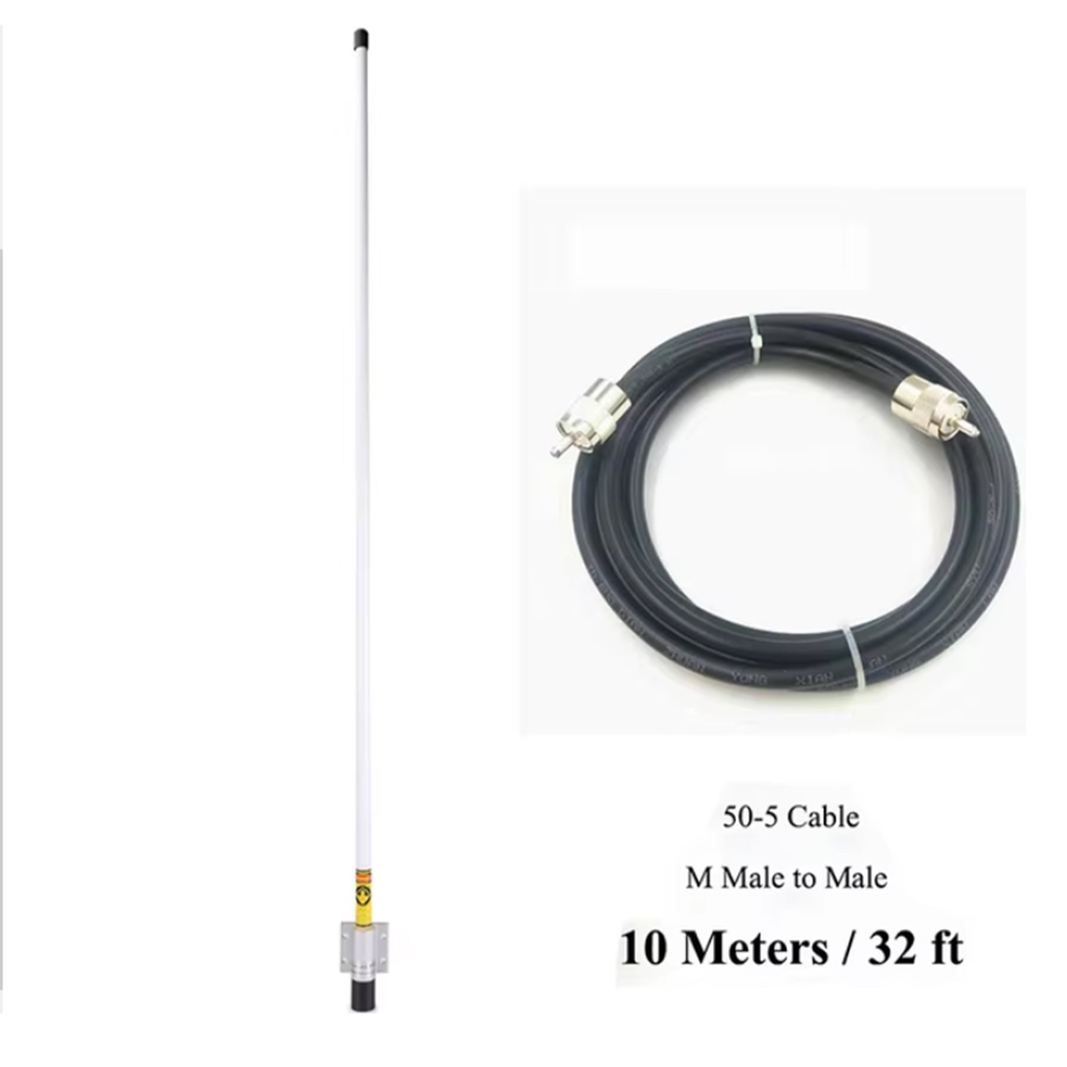 AIS VHF 156-163MHz Fiberglass Marine Antenna - Equipped with 10m ...