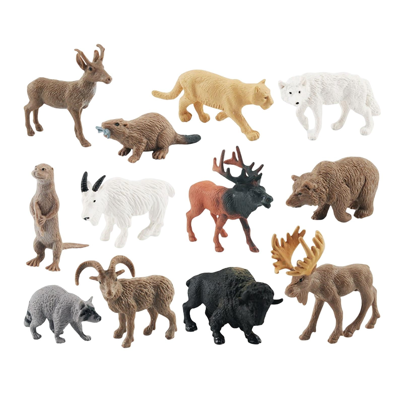 AISAMEFE Animal Figurines Toys 12PCS Realistic Jungle Forest Animals ...