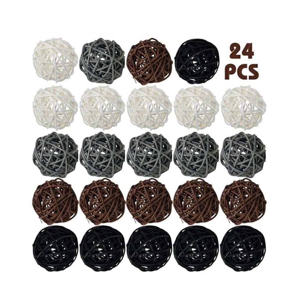 AISAMEFE Round Wicker Balls,Wicker Rattan Balls,Decorative Balls ...