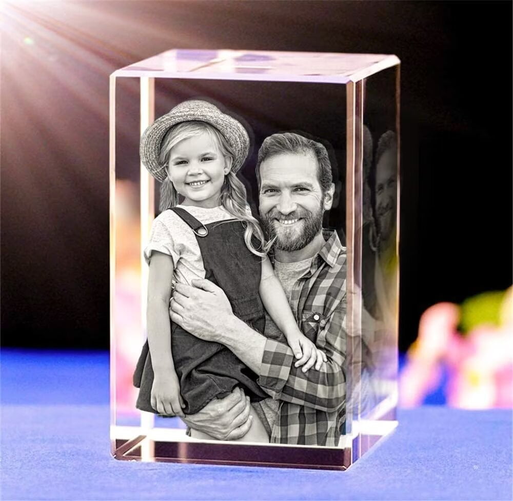 AISENIN 3D Crystal Photo Personalized Christmas Day Gifts With Your Own ...