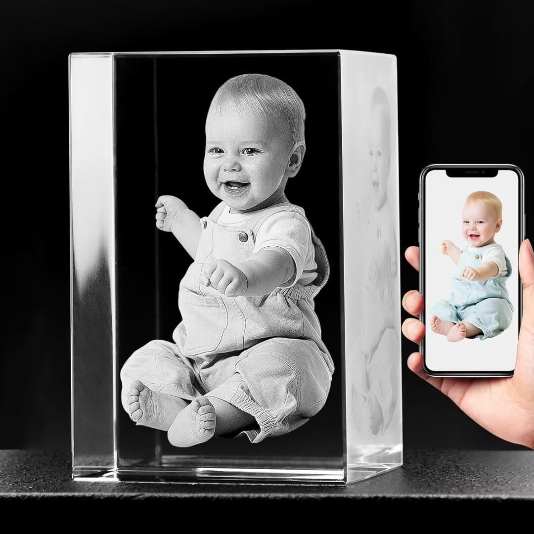 AISENIN 3D Crystal Photo Personalized Custom 3D Photo Crystal ...