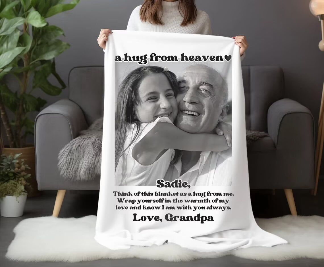 AISENIN A Hug From Heaven Blanket Custom Memorial Blanket Custom Photo ...