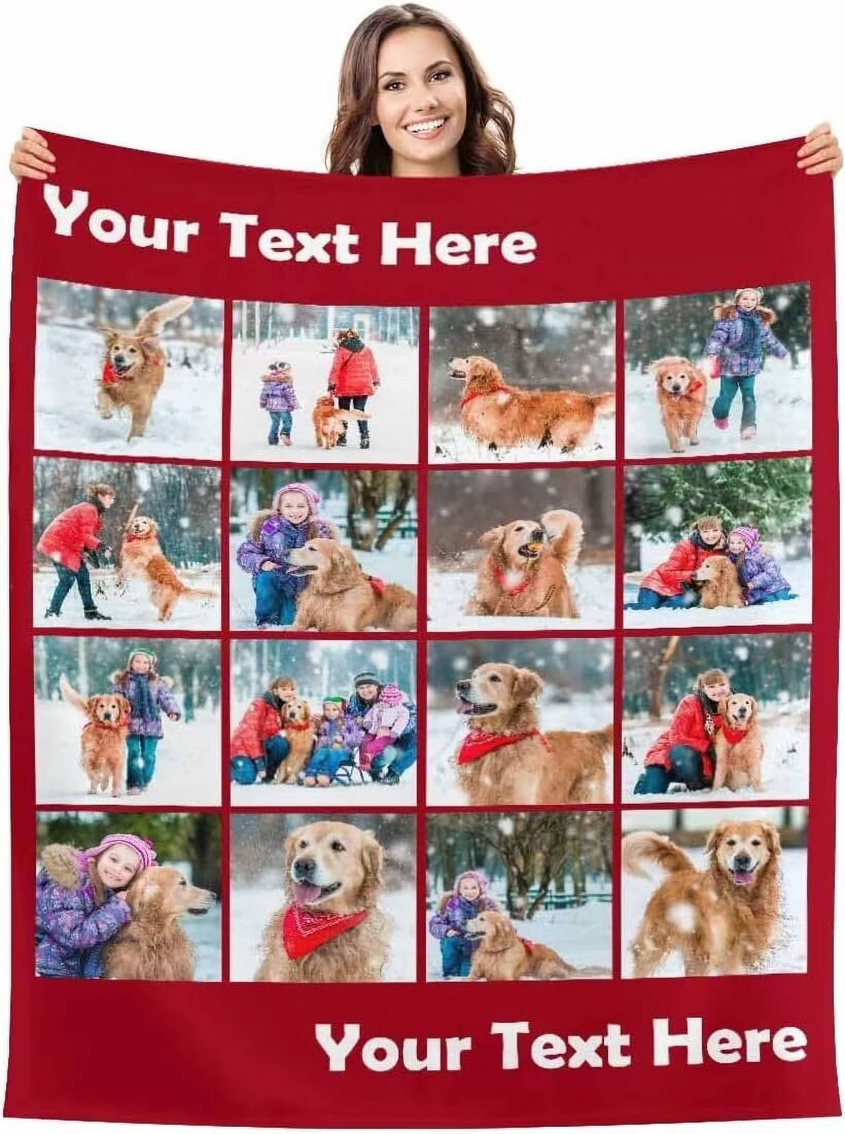 AISENIN Custom Blanket with Photos Personalized Blanket with Name 16 ...