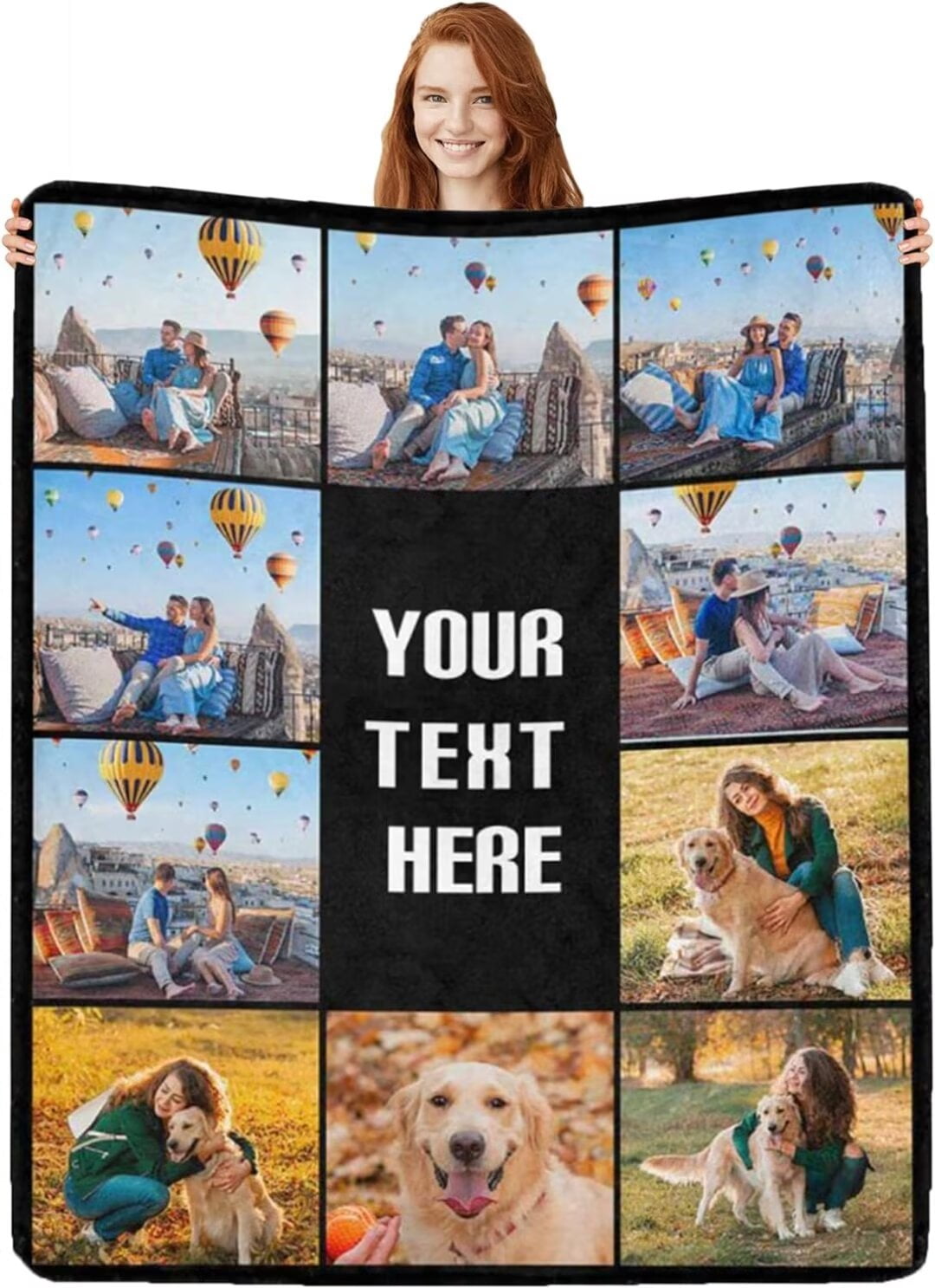 AISENIN Custom Blanket with Photos Text Personalized Throw Blanket ...