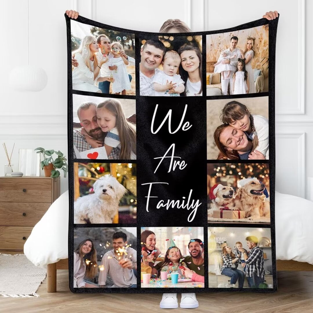 AISENIN Custom Blanket with Picture Personalized Photo Blankets Throw ...