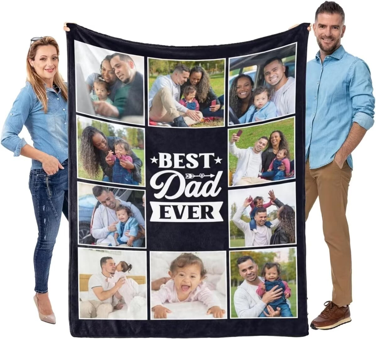 AISENIN Custom Blanket with Dad Picture Fathers Day Blanket ...